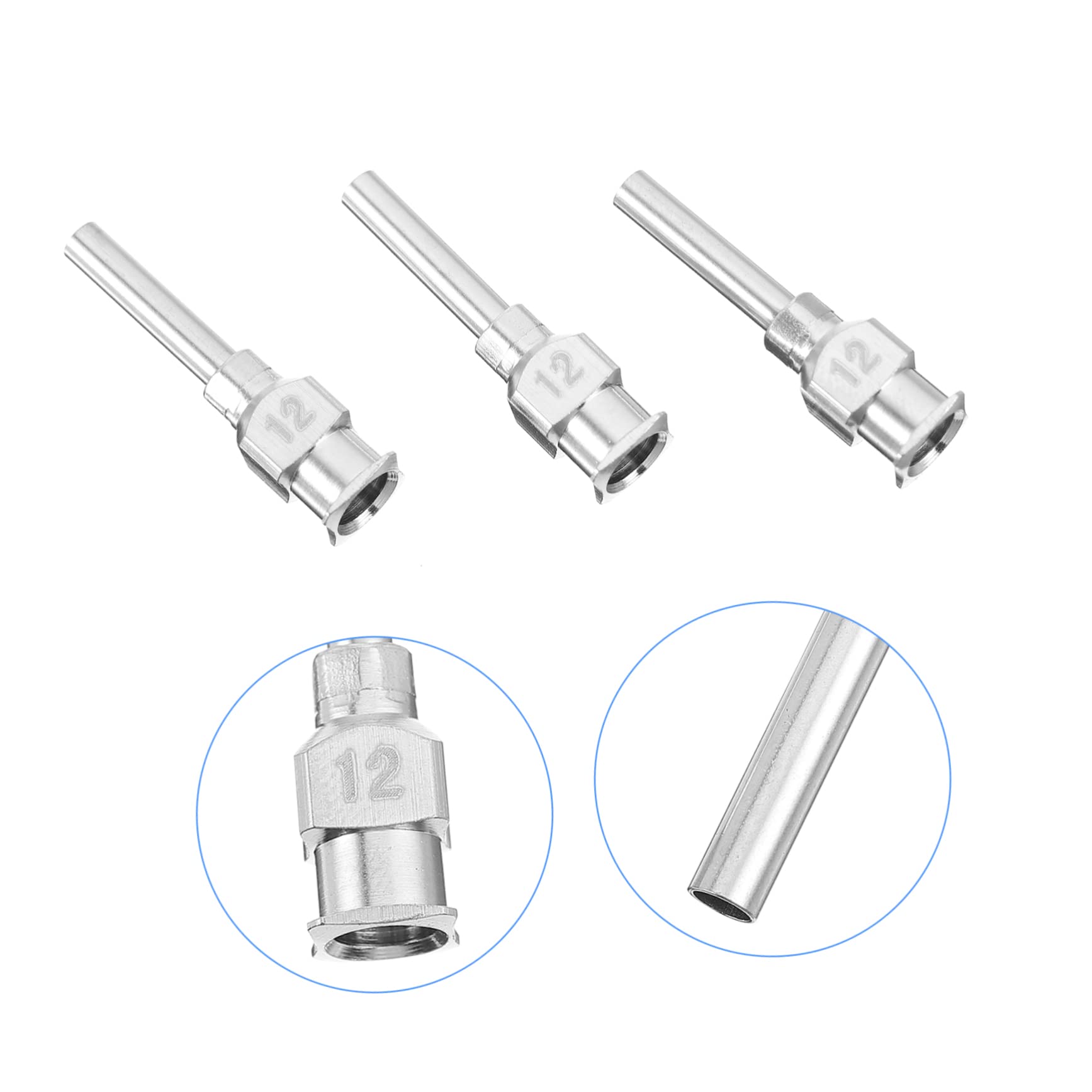 12pcs Stainless Steel Needle Precision Tip Luer Lock Needle Dispensing Needle Dispenser Needle Stainless Steel Dispensing Precision Needle Luer Slips Needle