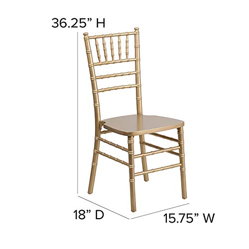 Flash Furniture 2 Pack HERCULES Series Gold Wood Chiavari Chair