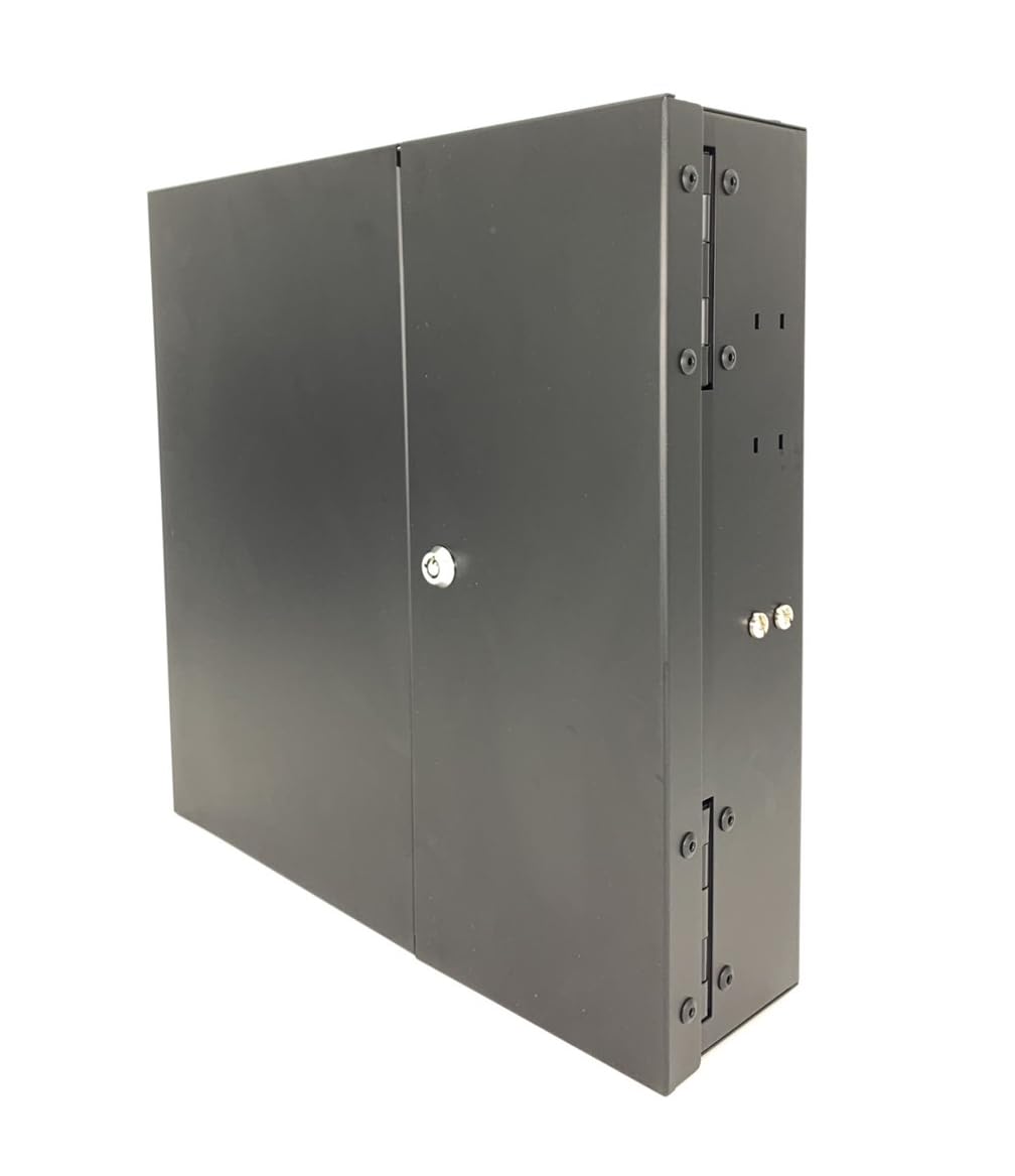Metamas Lab - Unloaded 24 Port SC Simplex Fiber Optic Wall Mount Enclosure Box Made of Aluminum Alloy - Holds 4pcs LGX 6 Port Panels - Included Splice Trays/Fusion Protector Sleeve/Cable Tie/Bunny