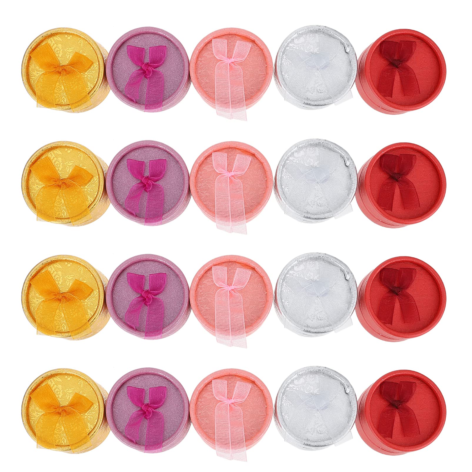 Cabilock 20pcs Box Round Jewelry Box Finger Ring Gift Case Earring Case Organizer Locket Ring Jewellery Gift Boxes Ring Boxes for Jewellery Decor Mesh Lovers Earrings Storage Tray