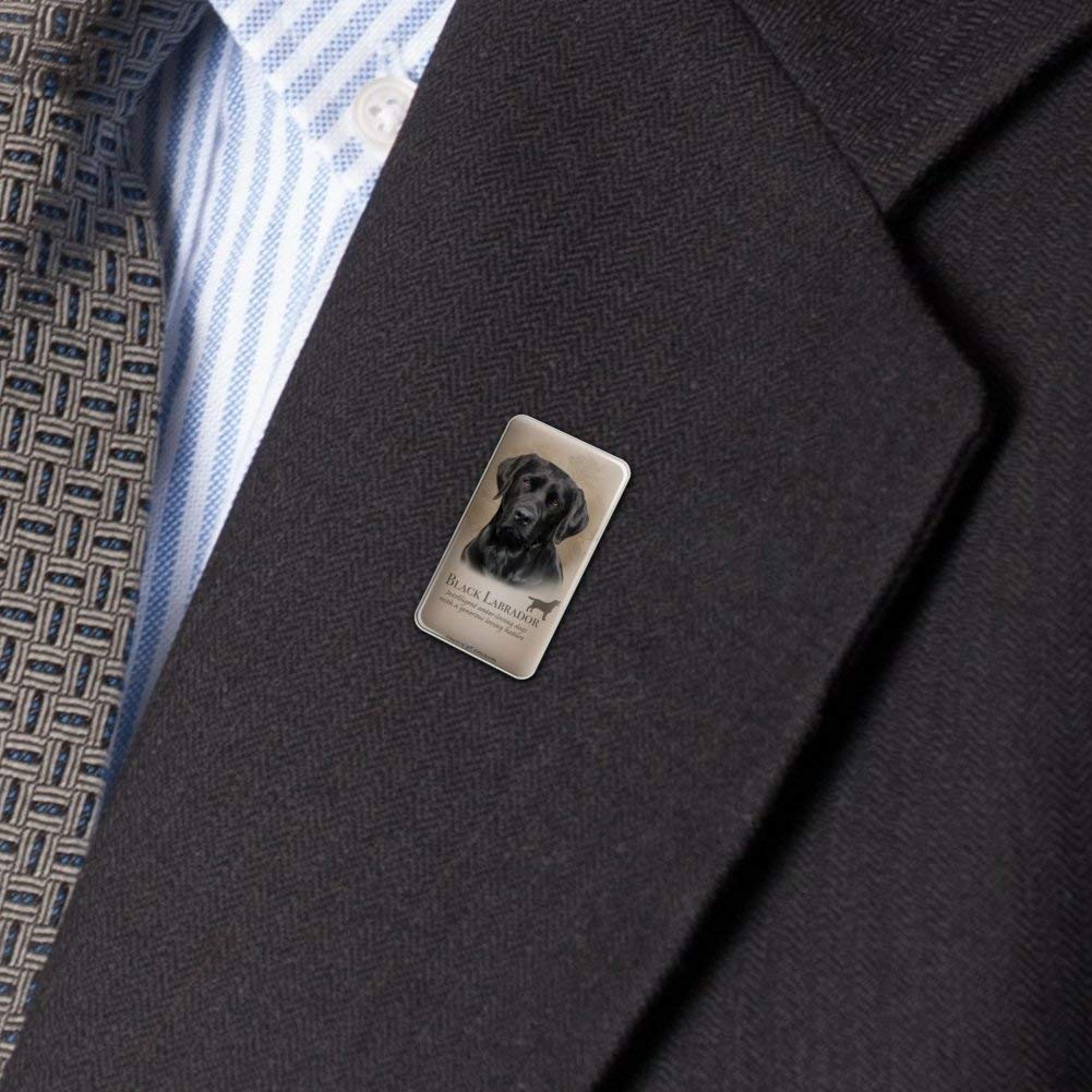 Black Lab Labrador Dog Breed Metal Rectangle Lapel Hat Pin Tie Tack Pinback