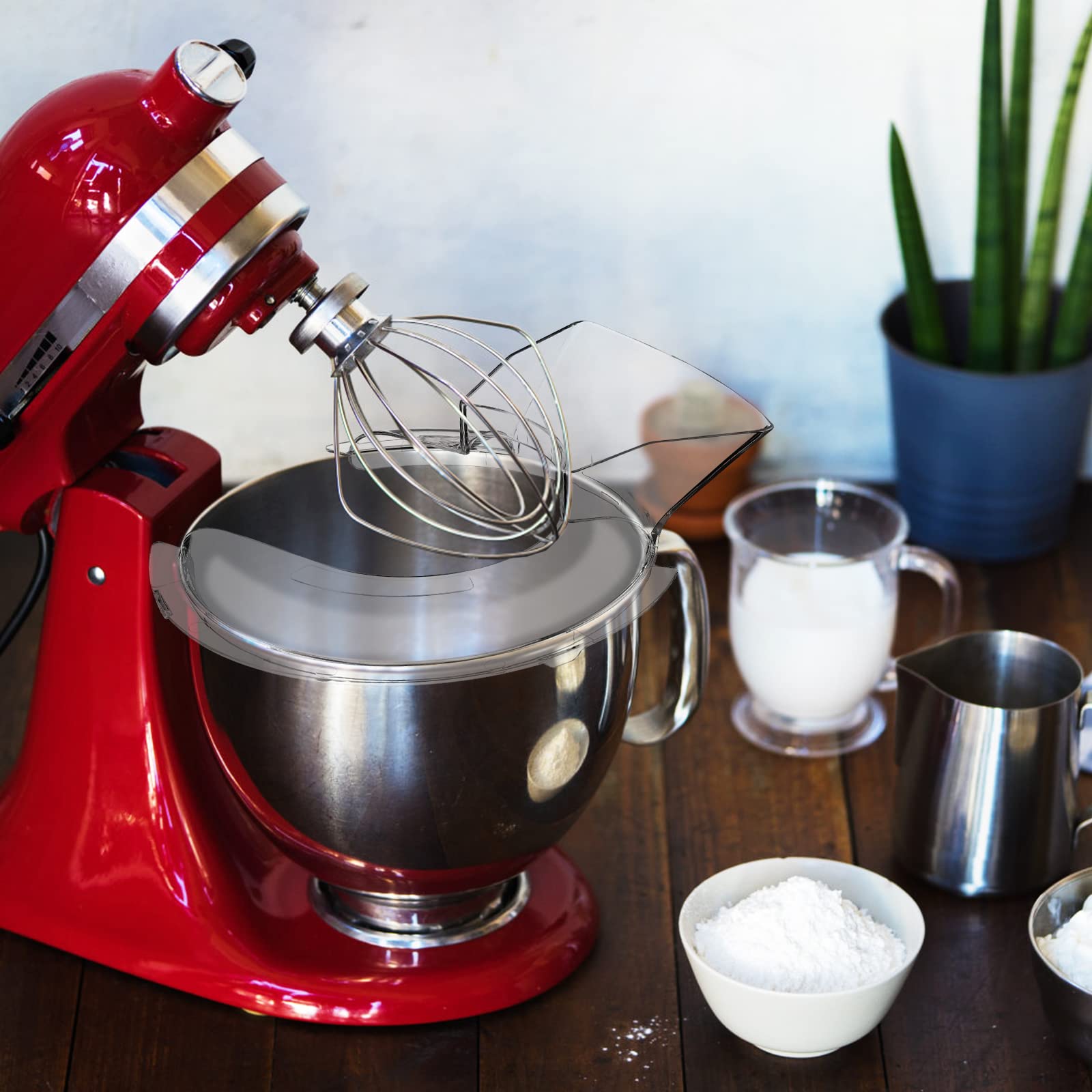 KN1PS Pouring Shield for KitchenAid 4.5Qt, W10616906 Splatter Guard Cover for Kitchen Aid Mixers Accessories, Pouring Chute for Kitchenaid Mixer, NOT DISHWASHER SAFE (8.2''diam)
