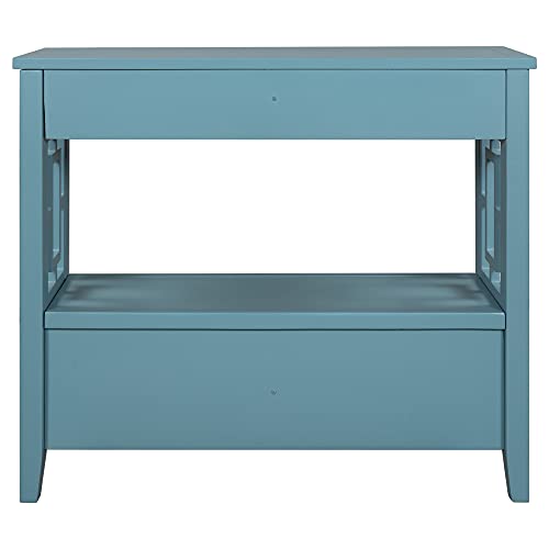 XD Designs Modern Console Table Wood Sofa Table with 4 Drawers and 1 Shelves Sideboard Buffet Table Narrow Accent Table Furniture Light Blue 31.5inchinch H x 36.02inchinch W x 13inchinch D