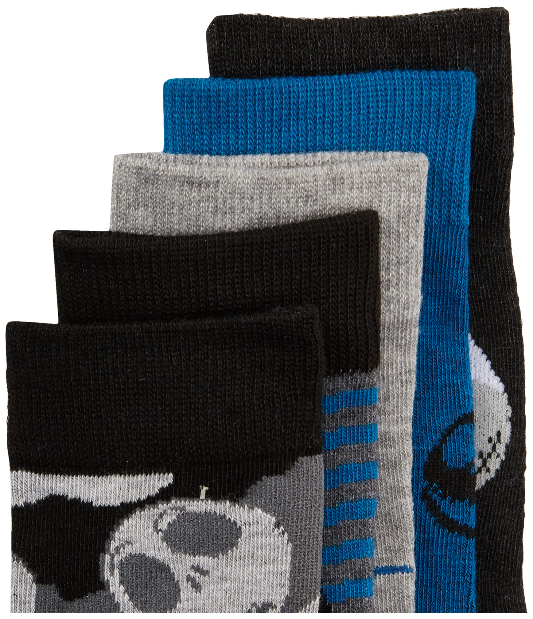 Disney Men's Nightmare Before Christmas 5 Pack Crew Socks, Grey Blue Multi, 10-13