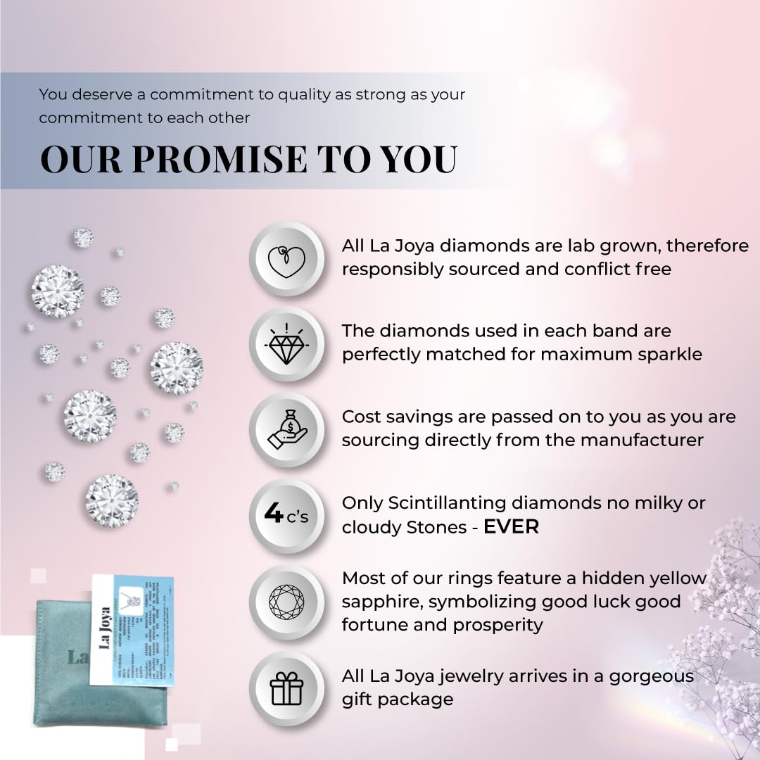 La Joya 1/2 CT TW Certified Lab Created Diamond Rings for Women - Solid 10k Yellow Gold Channel Set Wedding Band, Anniversary Band, Promise Ring And Stackable Band - Women's Ring Size 8.5