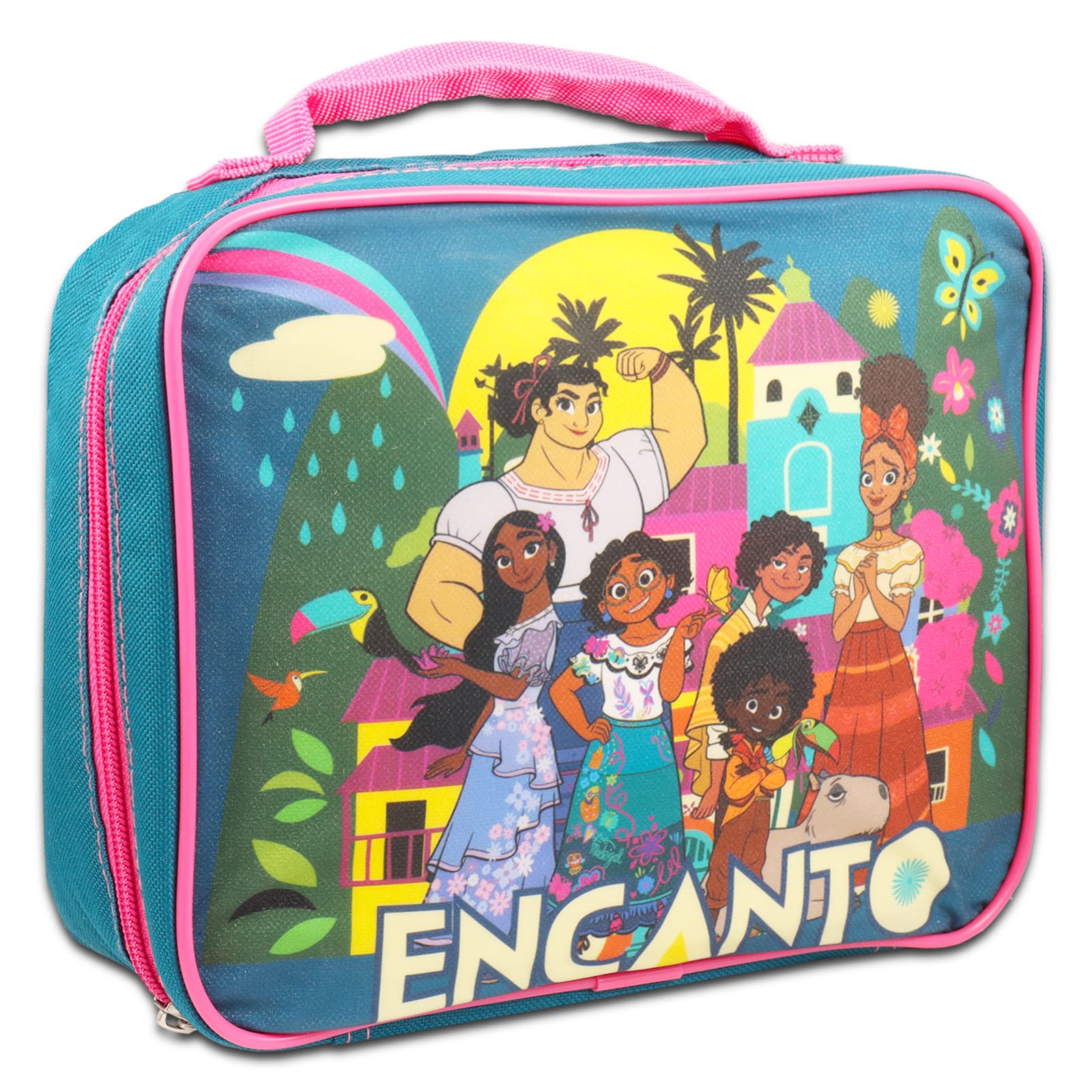 Encanto Backpack and Lunch Bag Set for Girls - Bundle with 15" Encanto Backpack, Encanto Lunch Box, Water Bottle, Temporary Tattoos, More | Encanto Backpack Toddler