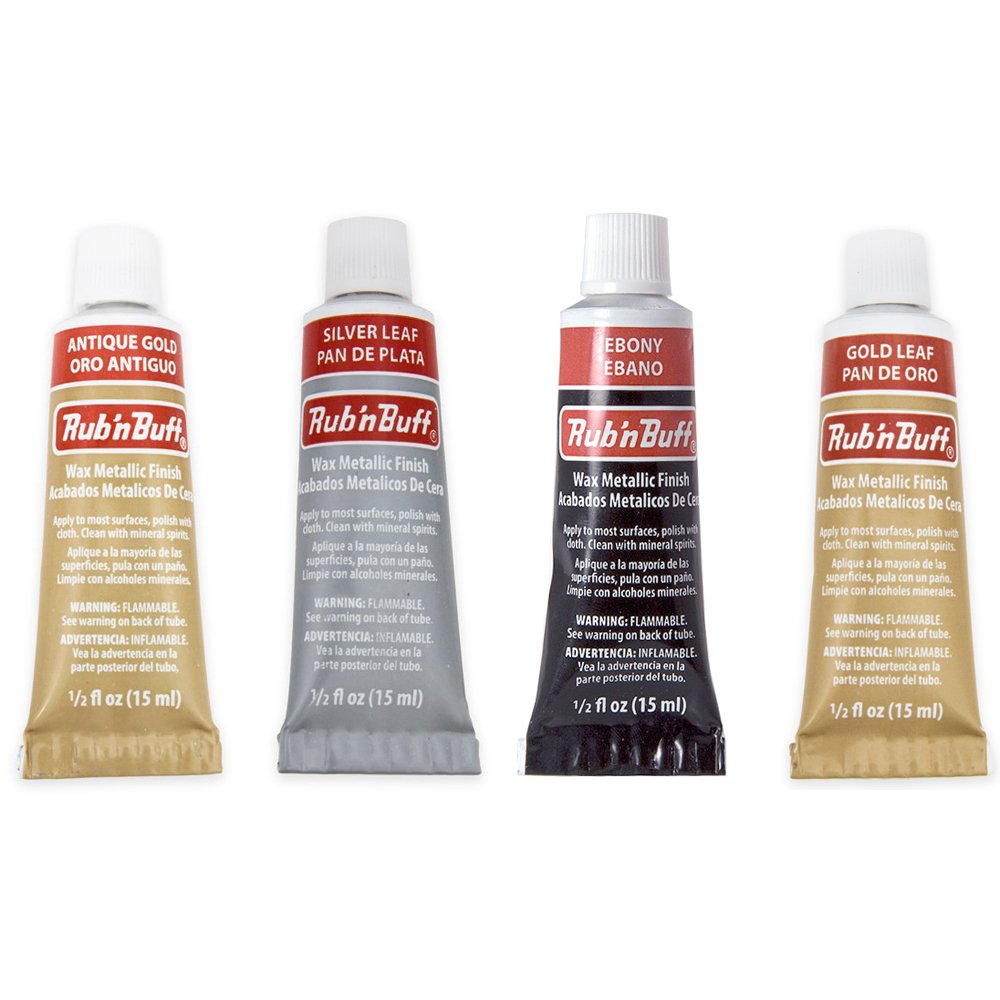 Rub-N-Buff 4 Color Assortment (Silver Leaf, Antique Gold, Gold Leaf, Ebony)
