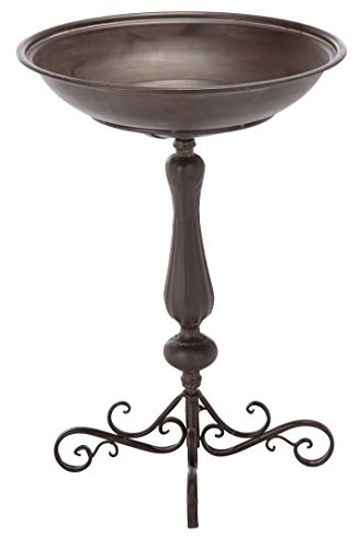 Safavieh Outdoor Collection Orian Rustic Brown Victorian Scroll Iron Garden Patio Backyard Charming Bird Bath PAT5023C