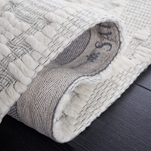 Safavieh Marbella Collection 8' x 10' Ivory MRB202A Handmade Boho Trellis Fringe Wool Living Room Dining Bedroom Area Rug