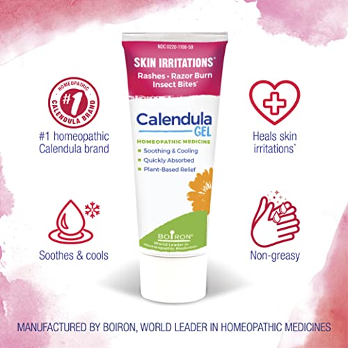 Boiron Calendula Gel for Relief from Rashes, Razor Burn, Insect Bites, or Sunburns - Non-Greasy and Fragrance-Free - 1.5 oz