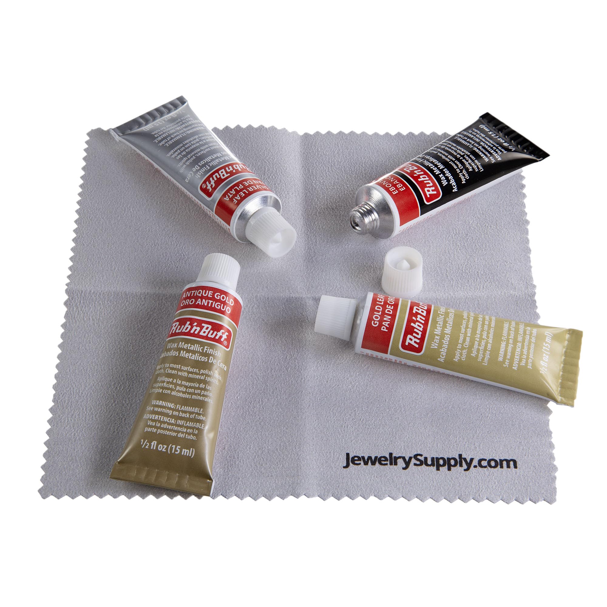Rub-N-Buff 4 Color Assortment (Silver Leaf, Antique Gold, Gold Leaf, Ebony)