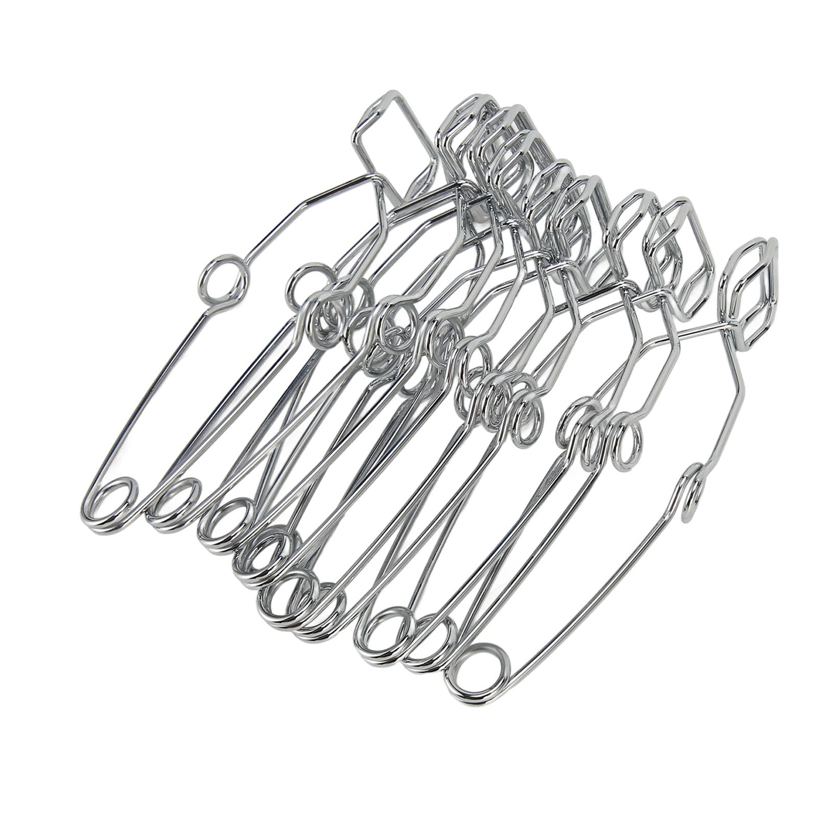10PCS Spring Test Tube Holders Stainless Steel Clip Clamp, Lab Test Tube Clamp with Finger Grip, Laboratory Experiment Testing Holder Tool for Standard Test Tubes, 14.6cm / 5.7inch