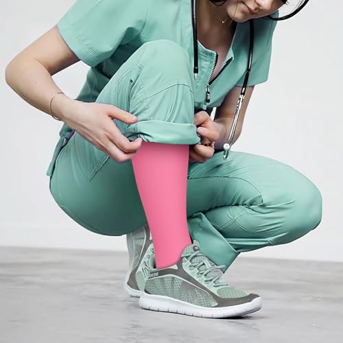 6 Pairs Compression Socks for Women & Men 15-20mmHg Graduated Support Knee High Socks for Nurses, Travel, Athletic