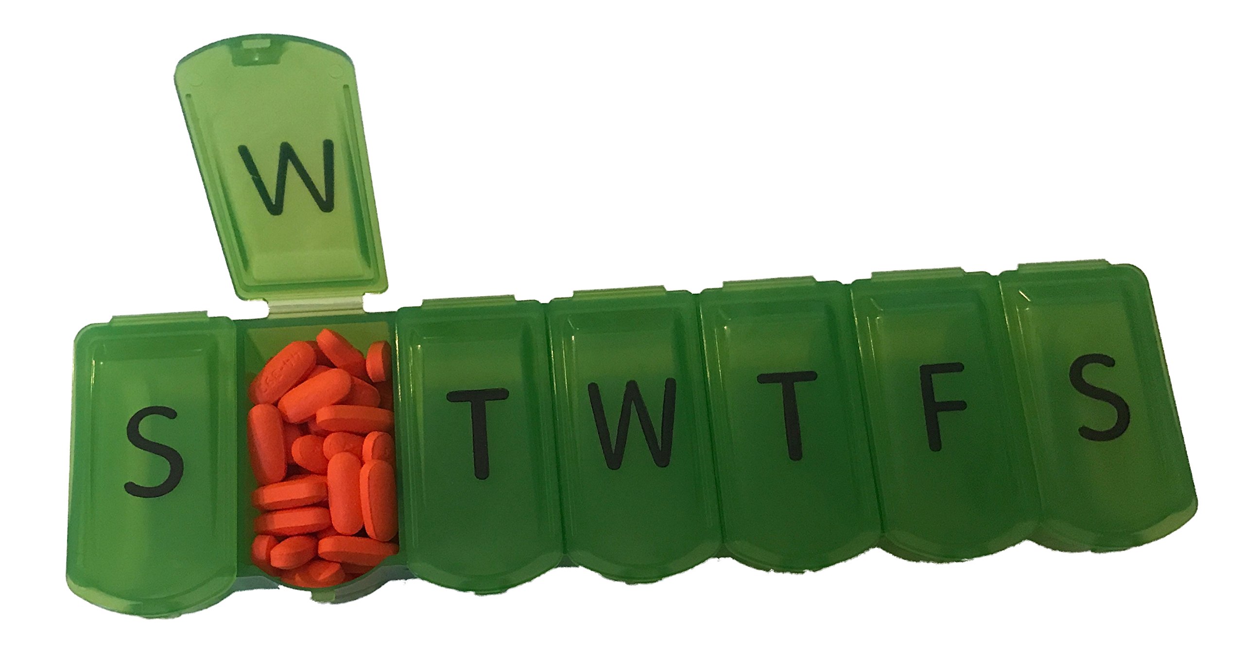 Apex 7-Day Ultra Bubble-Lok Pill Organizer (XL, Kelly Green)