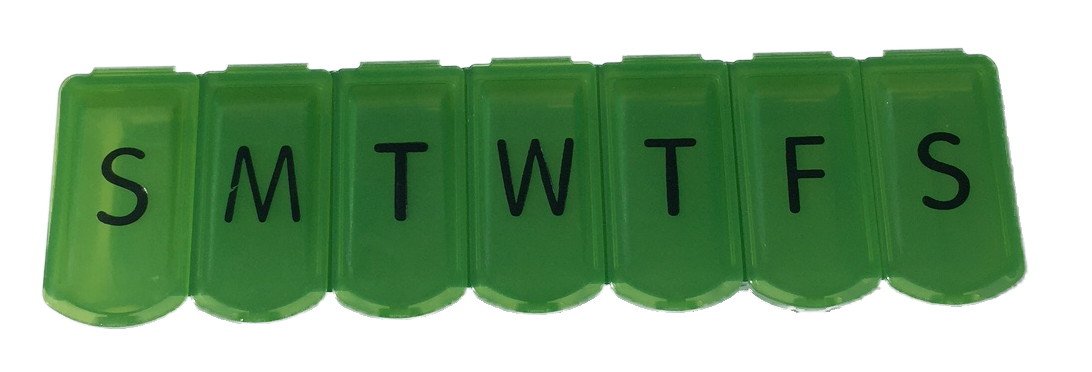 Apex 7-Day Ultra Bubble-Lok Pill Organizer (XL, Kelly Green)