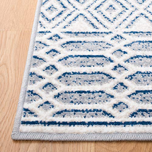 SAFAVIEH Belmont Collection 8' x 10' Ivory / Navy BMT132B Moroccan Non-Shedding Living Room Bedroom Dining Home Office Area Rug