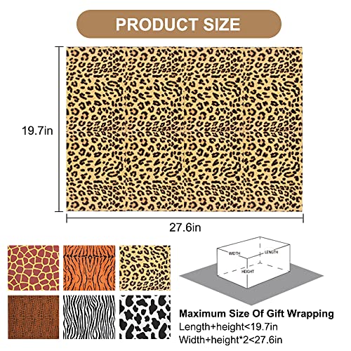 BEISHIDA 6 Styles Wrapping Paper Set-Straw ropes&Stickers&Double-Sided Tape& Bow-Gift Wrap Paper for Christmas, Birthdays, Party, DIY Decorations 6 Sheets Folded 20x28 Inches