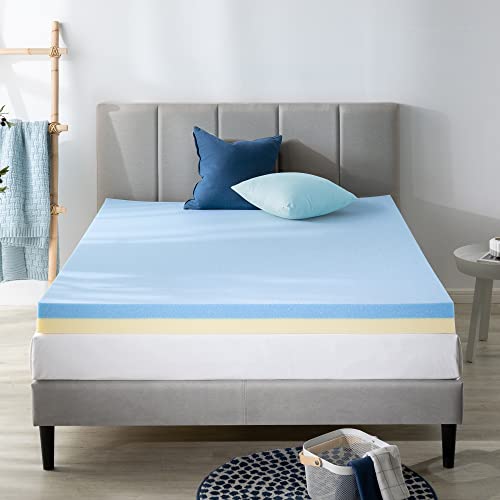 ZINUS 4 Inch Green Tea Cooling Gel Memory Foam Mattress Topper / Cooling Gel Foam / Pressure-Relieving Design / CertiPUR-US Certified, Full
