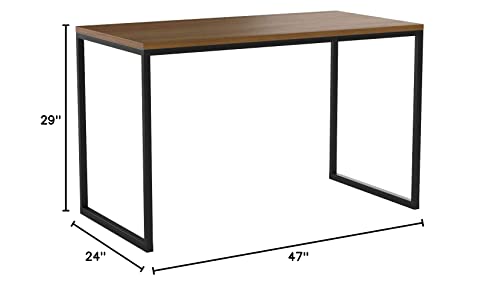 ZINUS Jennifer 47 Inch Black Frame Desk / Computer Workstation / Office Desk / Easy Assembly, Brown