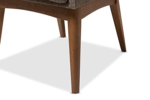 Baxton Studio Nexus Dining Arm Chair in Gray and Brown (Set of 2)