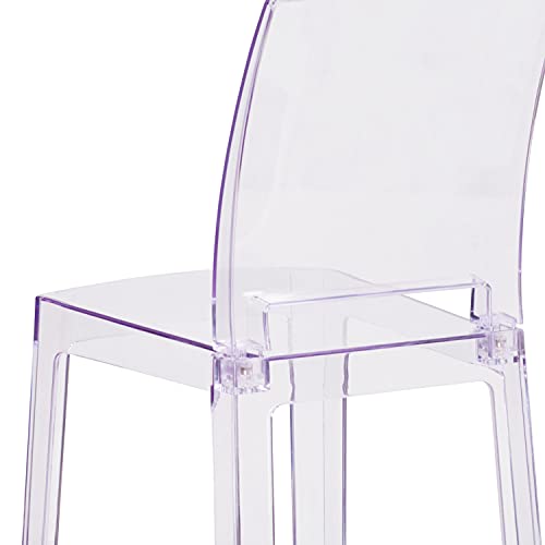 Flash Furniture 4 Pack Ghost Counter Stool with Square Back in Transparent Crystal