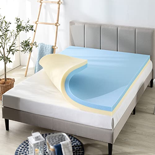 ZINUS 4 Inch Green Tea Cooling Gel Memory Foam Mattress Topper / Cooling Gel Foam / Pressure-Relieving Design / CertiPUR-US Certified, Full