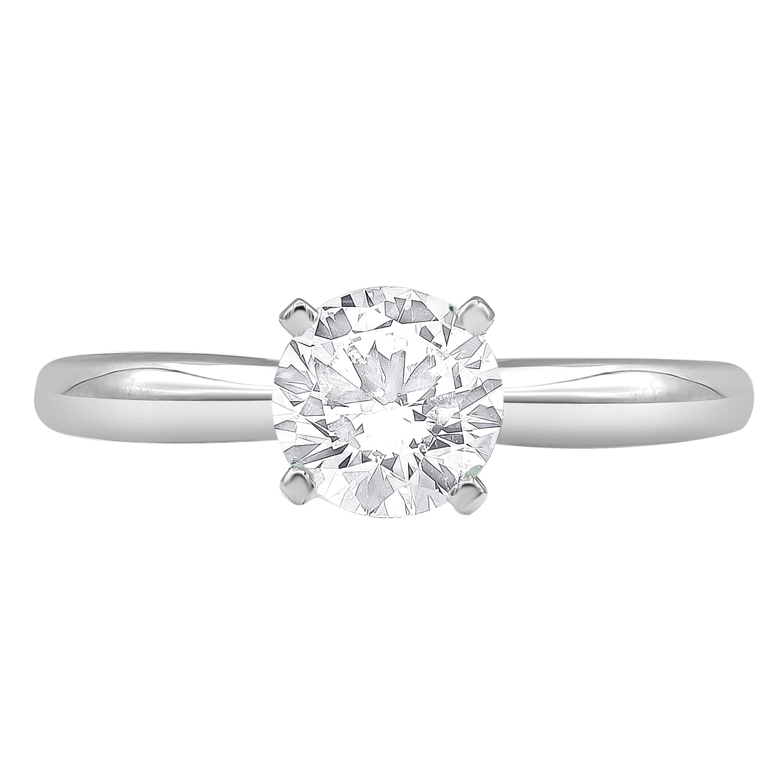 Beyond Brilliance 0.50 Carat Round Cut Solitaire Lab Grown Diamond Engagement Ring for Women (VS-SI) 14K White Gold Fine Jewelry, Gift Box Included (Size 8)