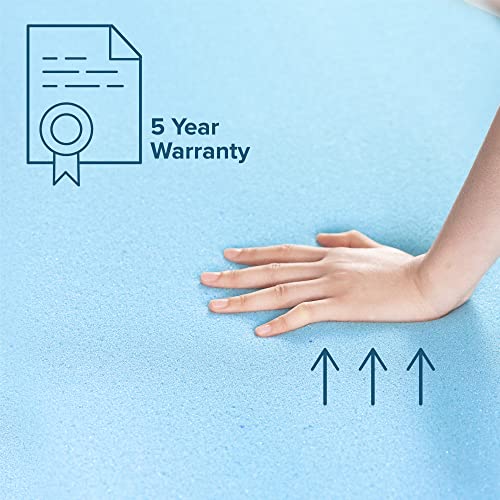 ZINUS 4 Inch Green Tea Cooling Gel Memory Foam Mattress Topper / Cooling Gel Foam / Pressure-Relieving Design / CertiPUR-US Certified, Full