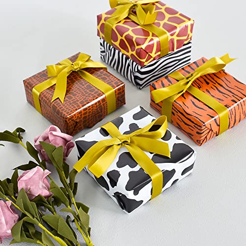BEISHIDA 6 Styles Wrapping Paper Set-Straw ropes&Stickers&Double-Sided Tape& Bow-Gift Wrap Paper for Christmas, Birthdays, Party, DIY Decorations 6 Sheets Folded 20x28 Inches
