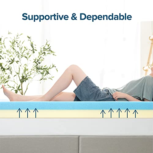 ZINUS 4 Inch Green Tea Cooling Gel Memory Foam Mattress Topper / Cooling Gel Foam / Pressure-Relieving Design / CertiPUR-US Certified, Full