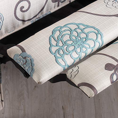 Great Deal Furniture Dufour White and Blue Floral Fabric Recliner