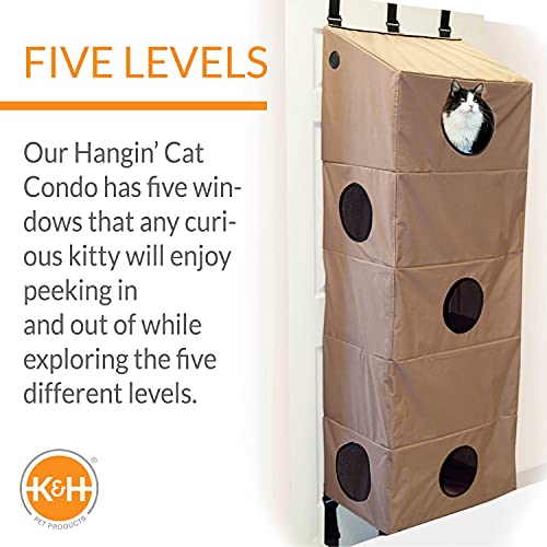 K&H Pet Products Hangin' Cat Condo Large Tan 23" x 16" x 65" Cat Furniture