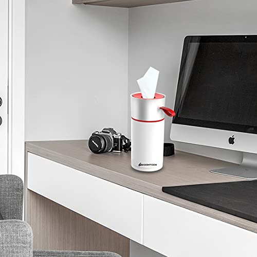 AnyCar Car Tissue Tube, Cylinder Tissue Box Round Tissues Container for Car Cup Holder 5.89'' * 2.71''(H*D), Up to 30 Count Tissue (White)