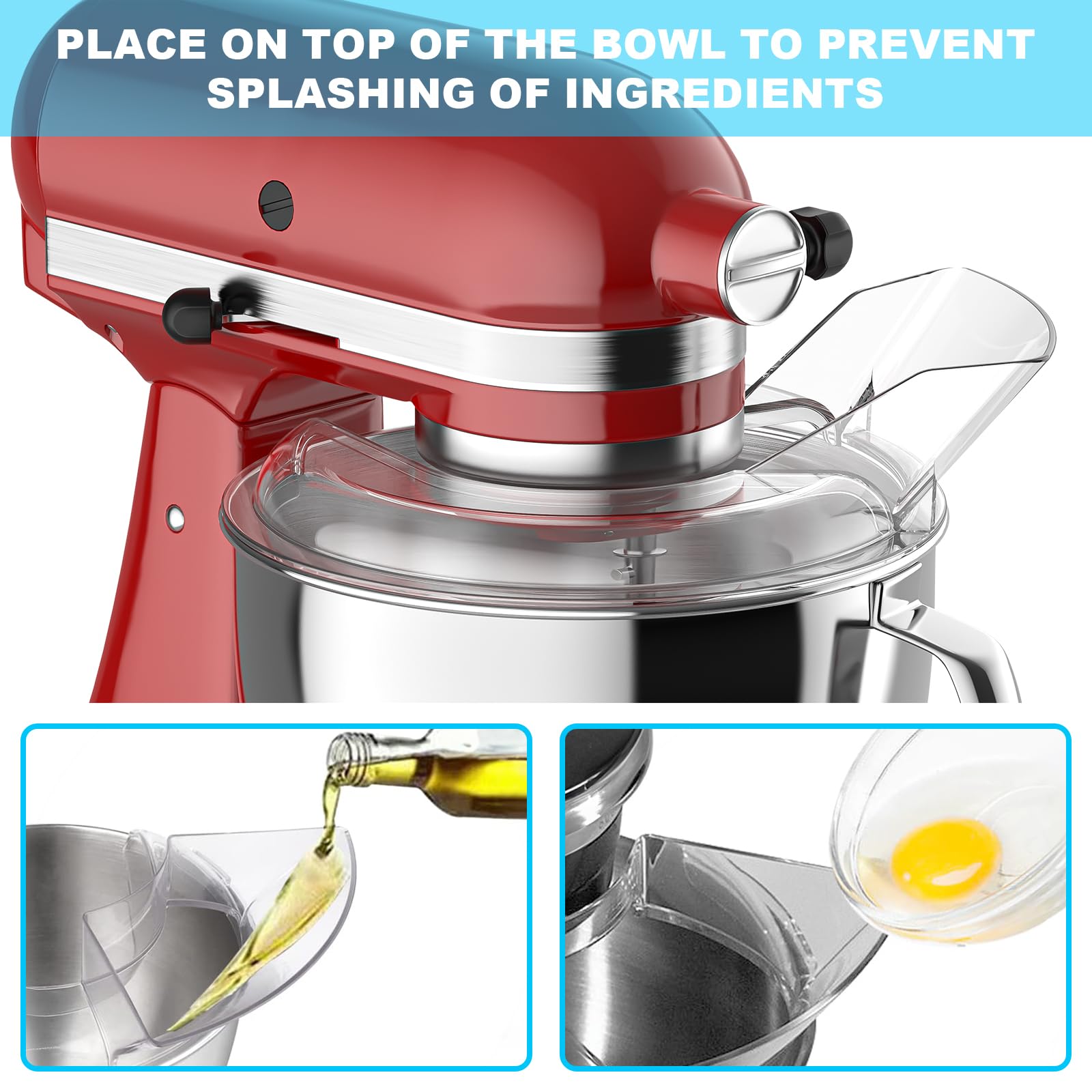 Stainless Steel Bowl for KitchenAid 4.5-5QT Tilt-Head Mixer with Pouring Shield, Mixing Bowl for Kitchenaid Stand Mixer, Metal Mixing Bowls Stainless Steel by Hozodo