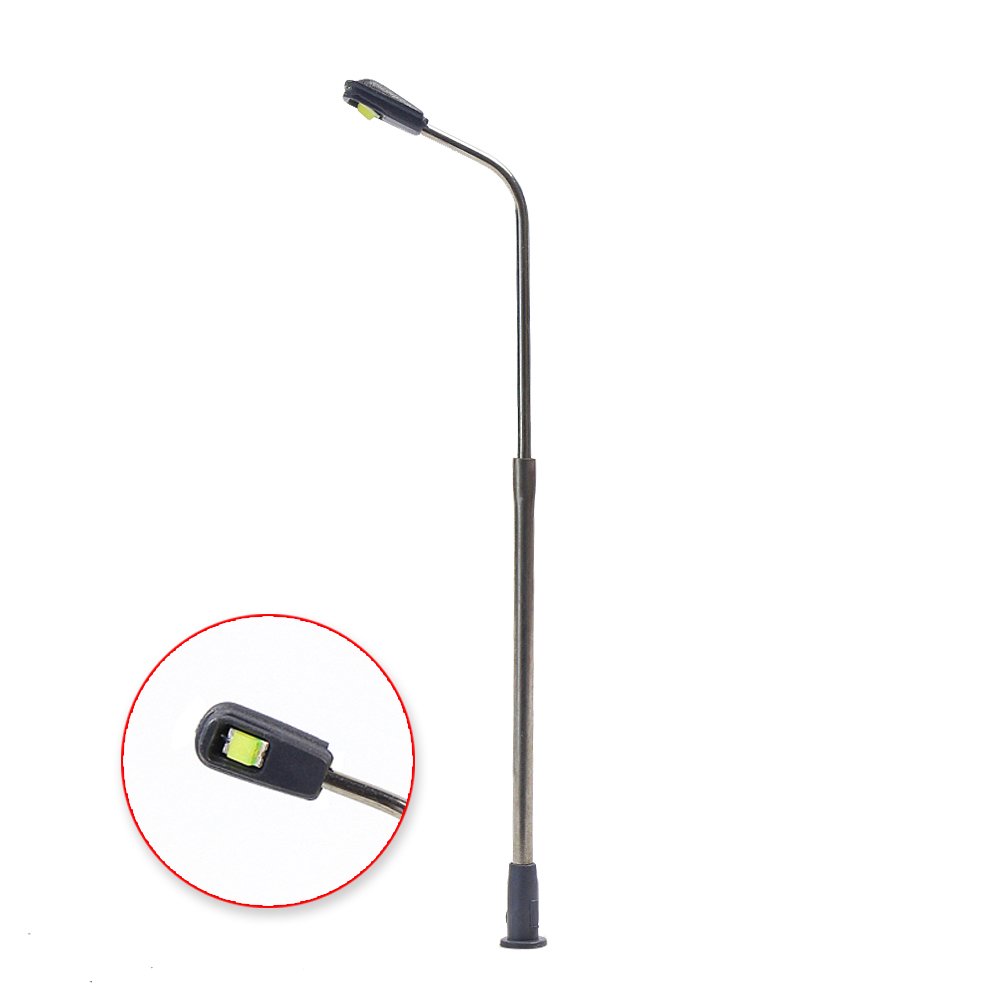 LQS06 10pcs Model Railway Train Lamp Post Street Lights Bright White Lamps N Scale LEDs New