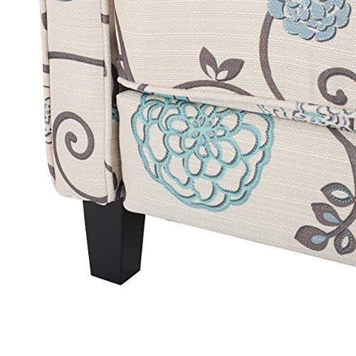 Great Deal Furniture Dufour White and Blue Floral Fabric Recliner