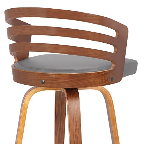 Armen Living Jayden Mid-Century Swivel Counter Height Barstool, 26", Gray