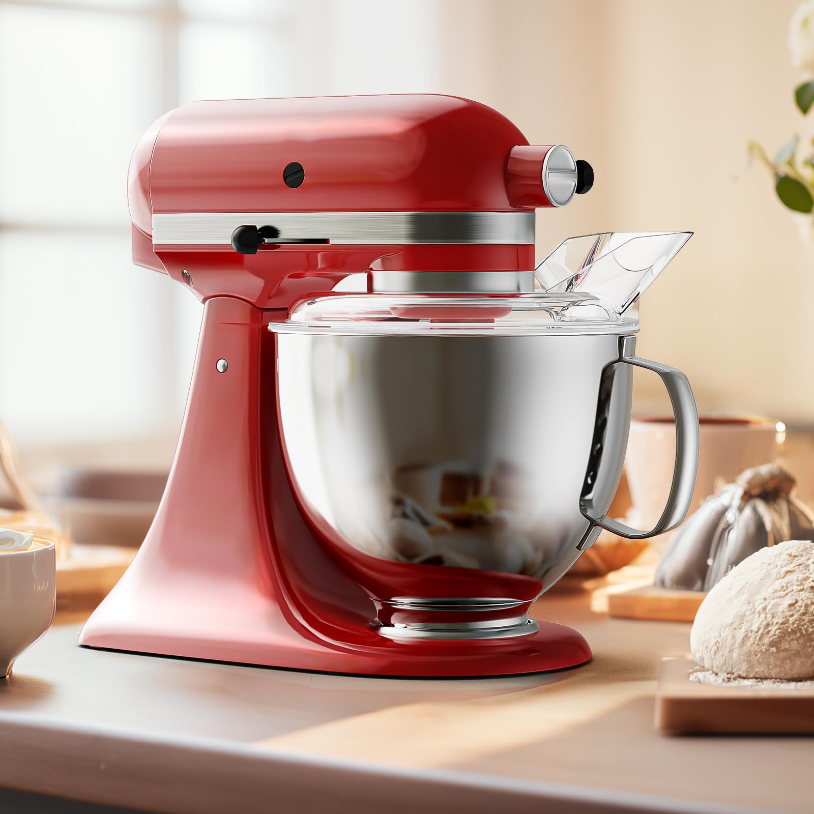 Stainless Steel Bowl for KitchenAid 4.5-5QT Tilt-Head Mixer with Pouring Shield, Mixing Bowl for Kitchenaid Stand Mixer, Metal Mixing Bowls Stainless Steel by Hozodo