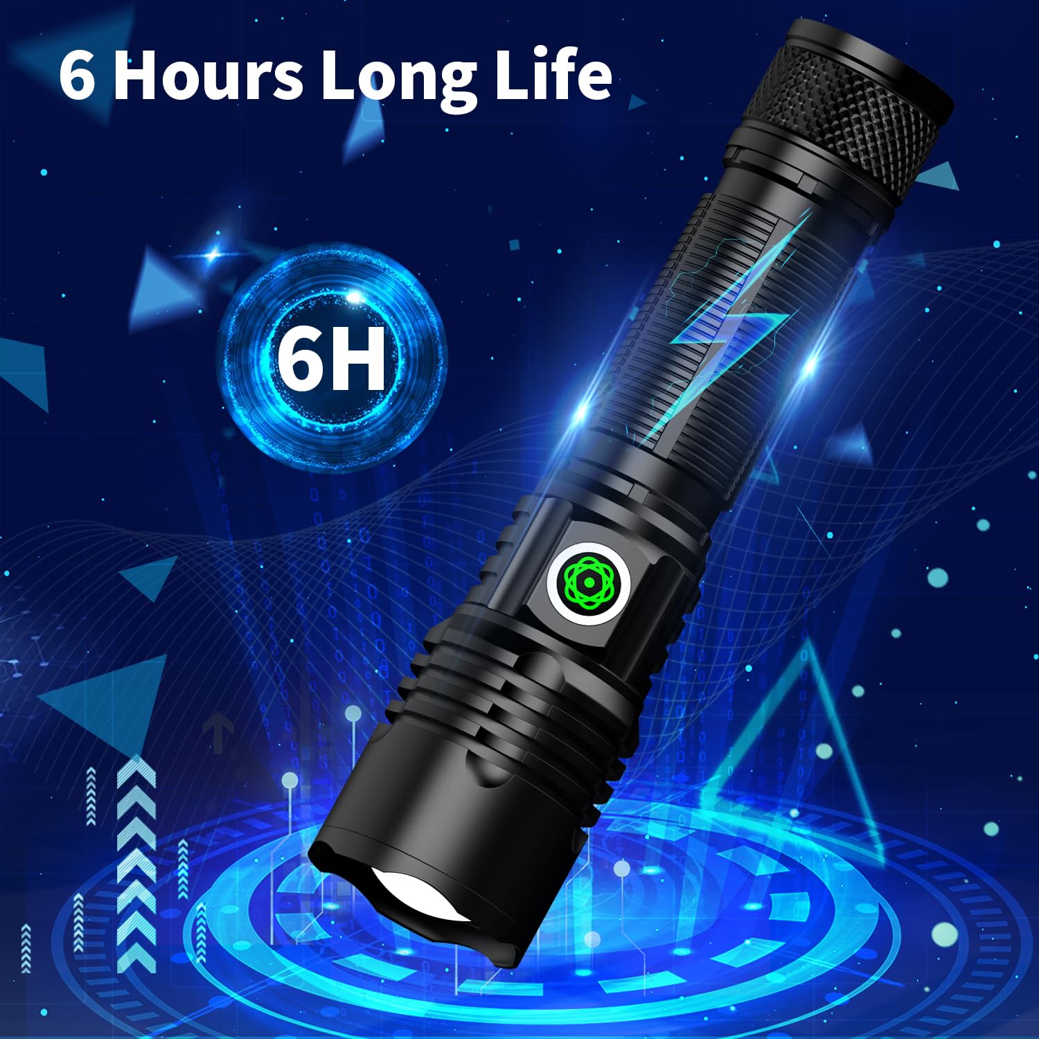 RFIUCH Rechargeable Flashlights High Lumens, 150000 Lumen Super Bright LED Flashlight with 5 Modes, LED Waterproof Handheld Flashlight for Emergencies(2 Pack)