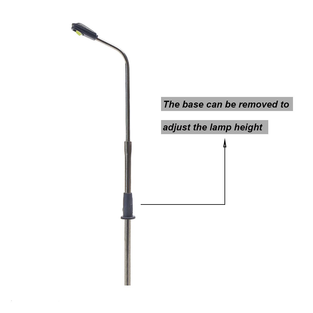 LQS06 10pcs Model Railway Train Lamp Post Street Lights Bright White Lamps N Scale LEDs New