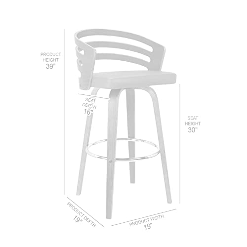 Armen Living Jayden Mid-Century Swivel Counter Height Barstool, 26", Gray