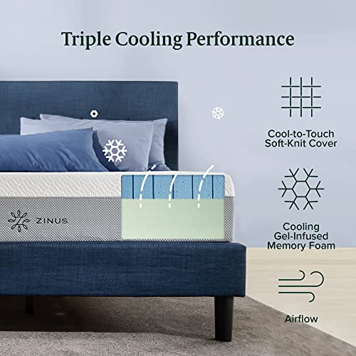 ZINUS 8 Inch Ultra Cooling Gel Memory Foam Mattress / Cool-to-Touch Soft Knit Cover / Pressure Relieving / CertiPUR-US Certified / Bed-in-a-Box / All-New / Made in USA, Full