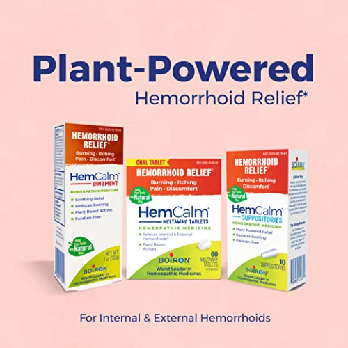 Boiron HemCalm Suppositories for Hemorrhoid Relief of Pain, Itching, Swelling or Discomfort - 10 Count (Pack of 2)