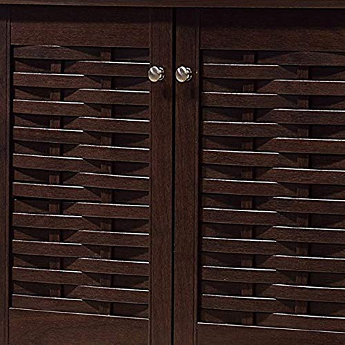 Baxton Studio Wholesale Interiors Winda Modern and Contemporary 3-Door Dark Brown Wooden Entryway Shoes Storage Cabinet