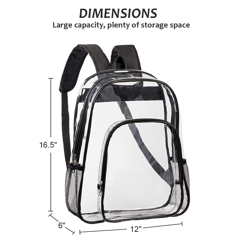 Clearworld Heavy Duty Clear Backpack,Transparent Backpack for Work,School,Sports