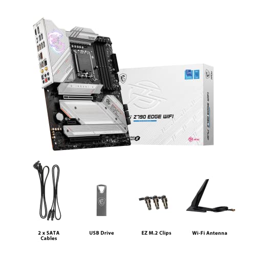 MSI MPG Z790 Edge WiFi Gaming Motherboard (Supports 12th/13th Gen Intel Processors, LGA 1700, DDR5, PCIe 5.0, M.2, 2.5Gbps LAN, USB 3.2 Gen2, Wi-Fi 6E, ATX)