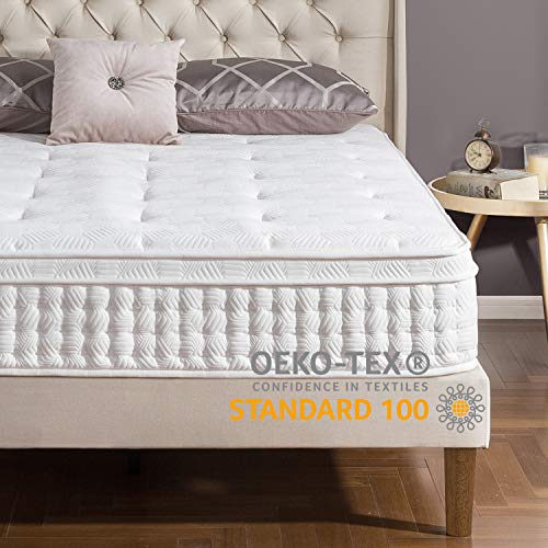 ZINUS 12 Inch Euro Top Pocket Spring Hybrid Mattress / Pressure Relief / Pocket Innersprings for Motion Isolation / Bed-in-a-Box, Queen