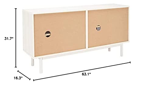 Safavieh Home Collection Piran White and Gold 4-Door 2-Shelf Media (65-inch Flat Screen) TV Stand