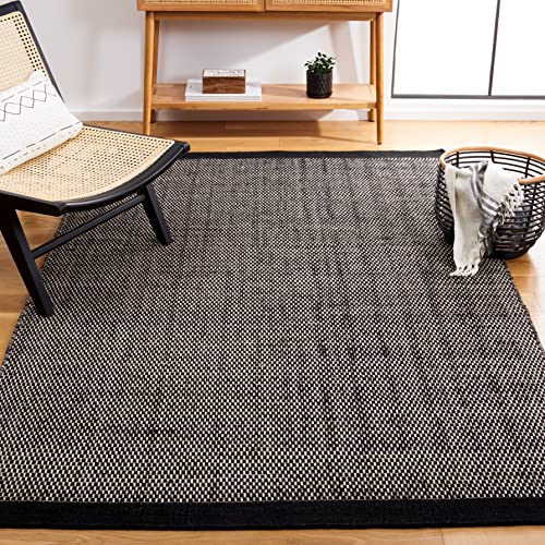 Safavieh Vermont Collection 4' x 6' Black VRM807Z Handmade Wool Entryway Living Room Foyer Bedroom Accent Rug
