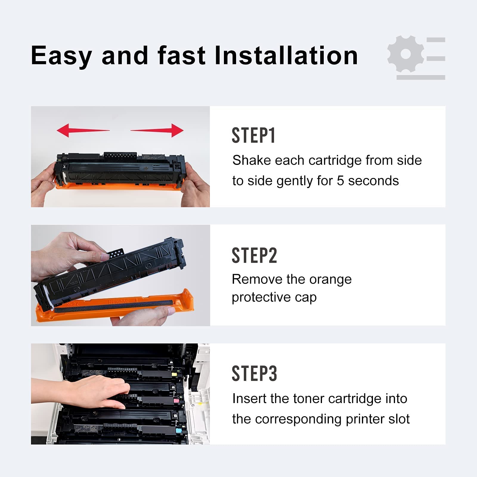 MYCARTRIDGE SUPRINT 414A with Chip Compatible Toner Cartridge Replacement for HP 414A W2020A 414X use with Color Laserjet Pro MFP M479fdn M454dw M454dn M479fdw M454 Printer 4 Pack W2020A Toner